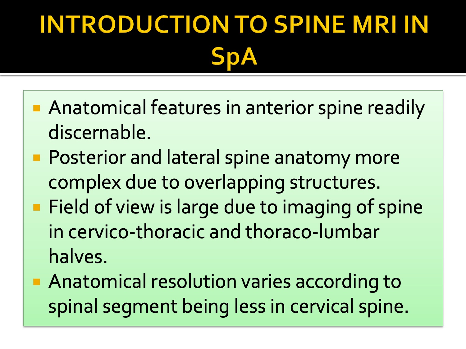 SPARCC Spine Inflammation Scoring Methodology and Examples